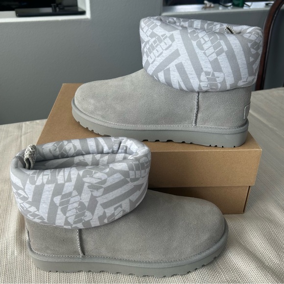 UGG | Shoes | Igg Classic Jersey Stripe Mini Boot | Poshmark